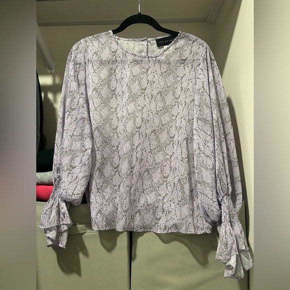Tops | Long Sleeve Sheer Snake Pattern Top | Poshmark